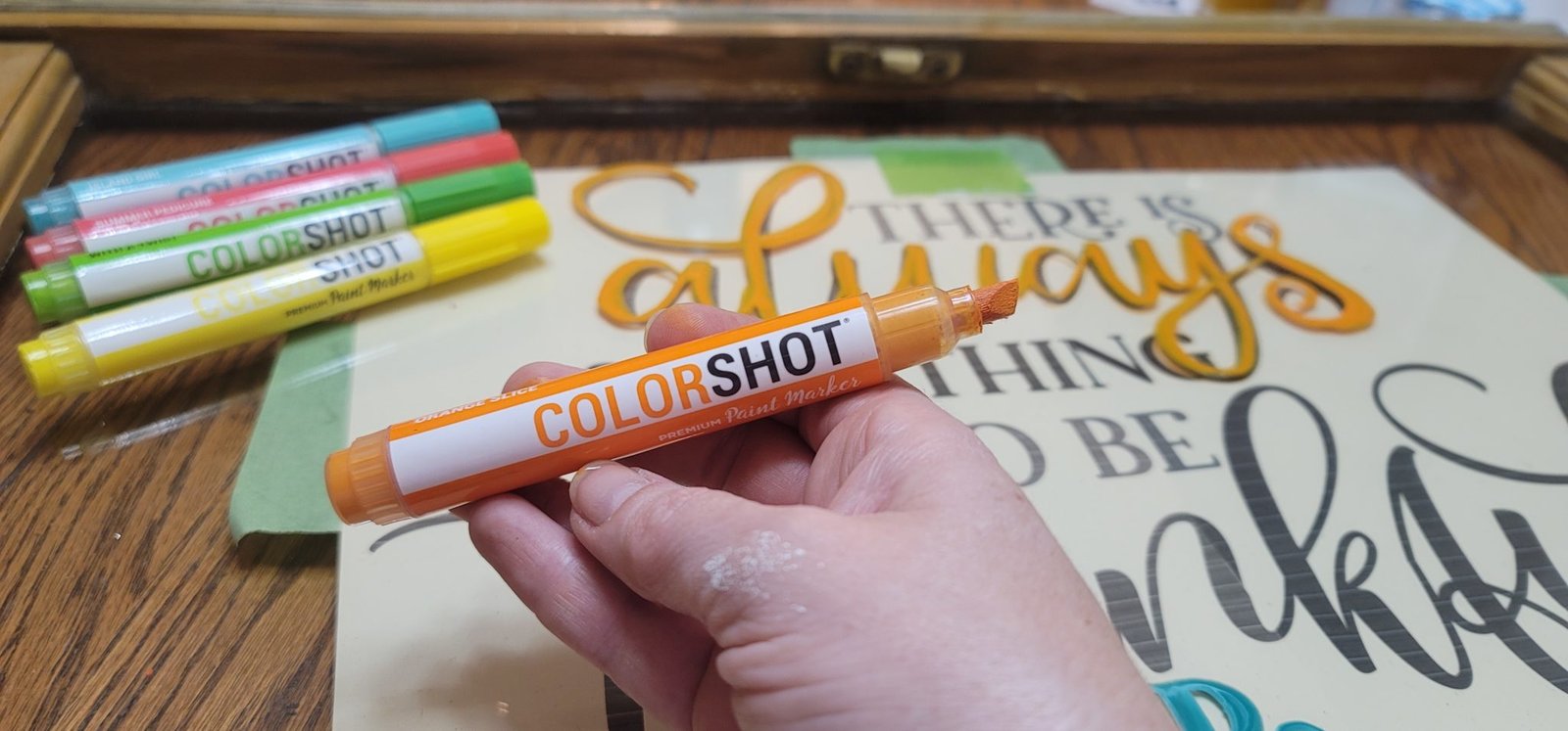 Easy DIY Thankful Sign using ColorShot Paint Markers - A loverly life