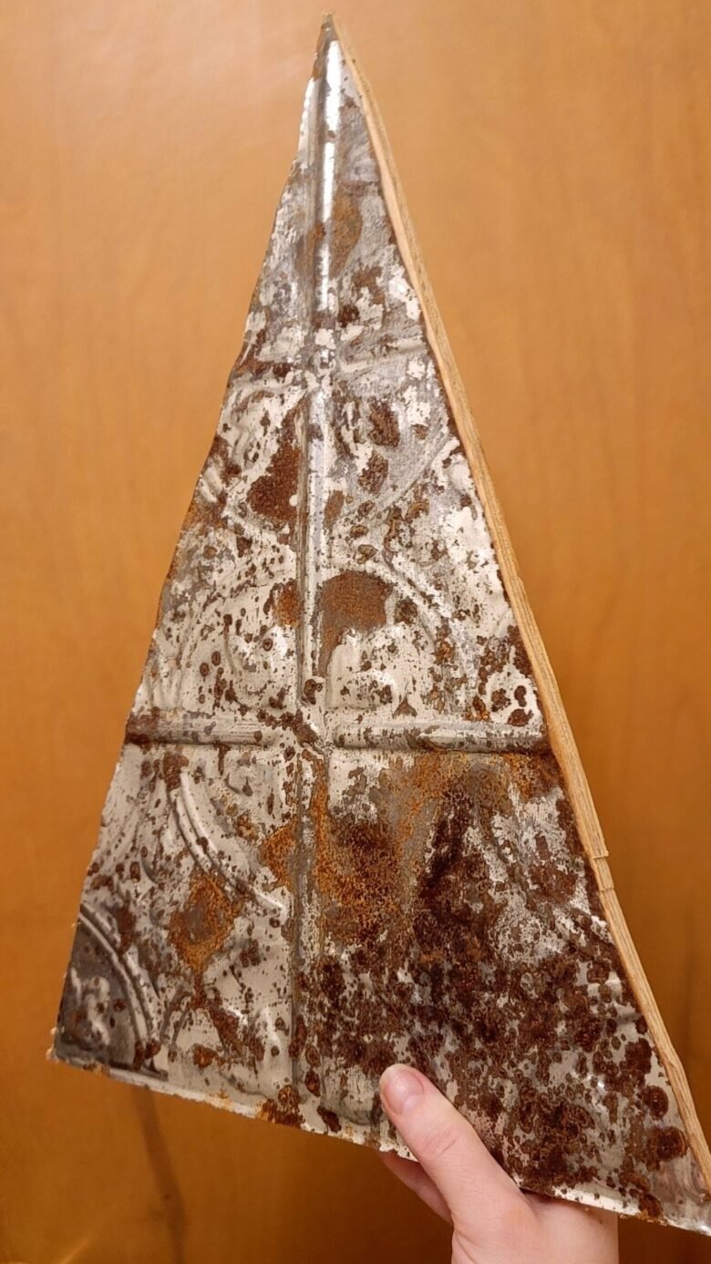 How to create a festive tree using vintage tin tiles - A loverly life